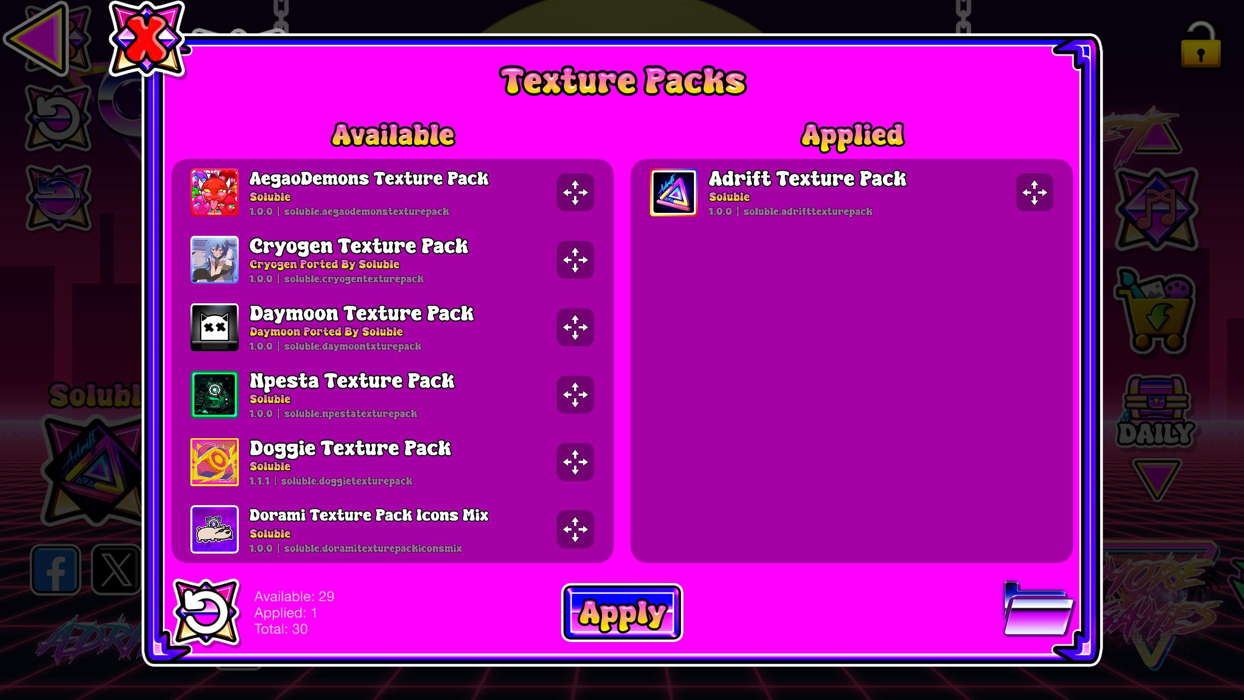 Geometry Dash 2.2081 Adrift Texture Pack – Geometry Dash Texture Packs